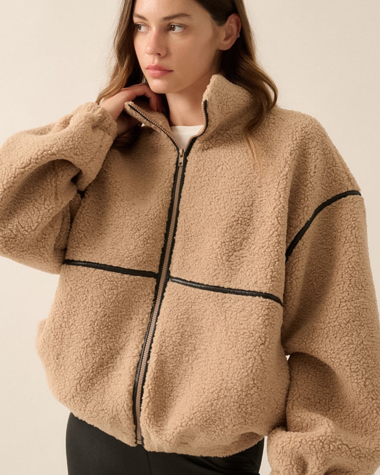 Womens Sherpa Jacket | Full Zip Jacket – Daily Details Boutique