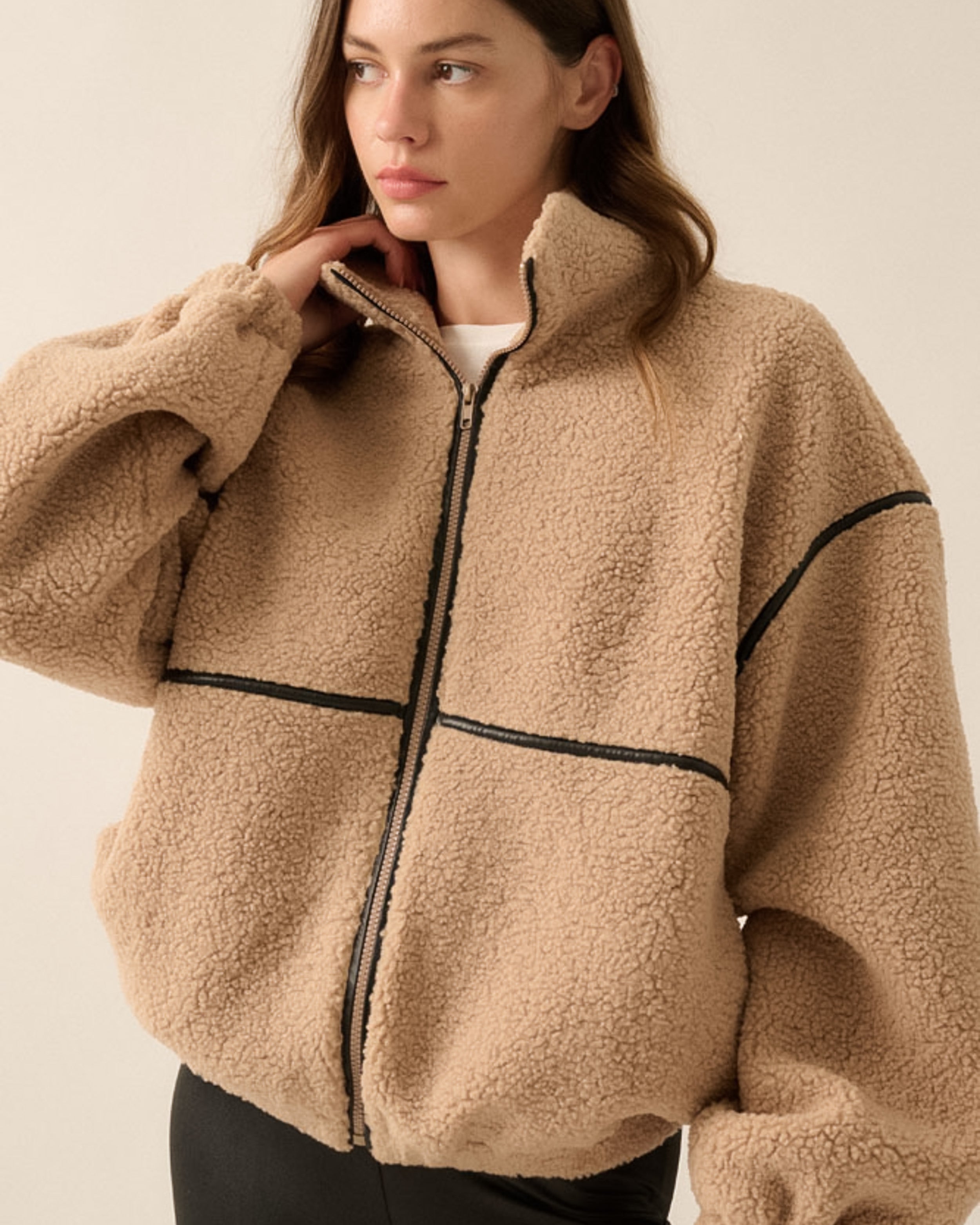 Womens Sherpa Jacket | Full Zip Jacket – Daily Details Boutique